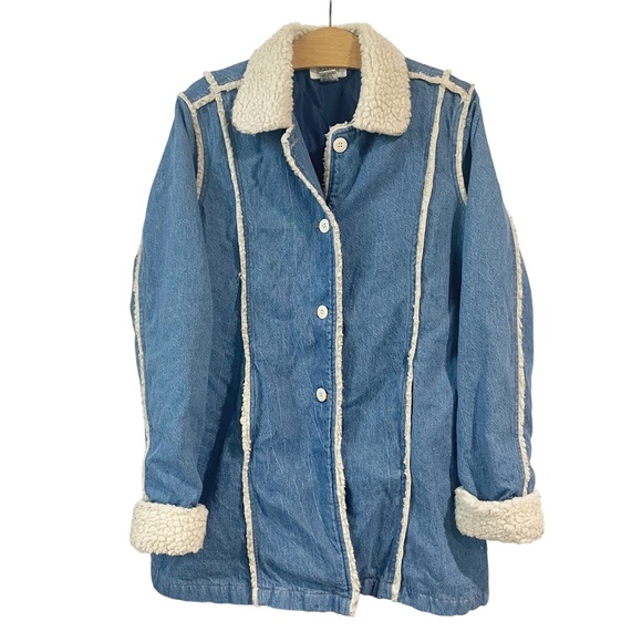 Selene Sport | Jackets & Coats | Selene Sport Vintage Denim Jacket Faux ...